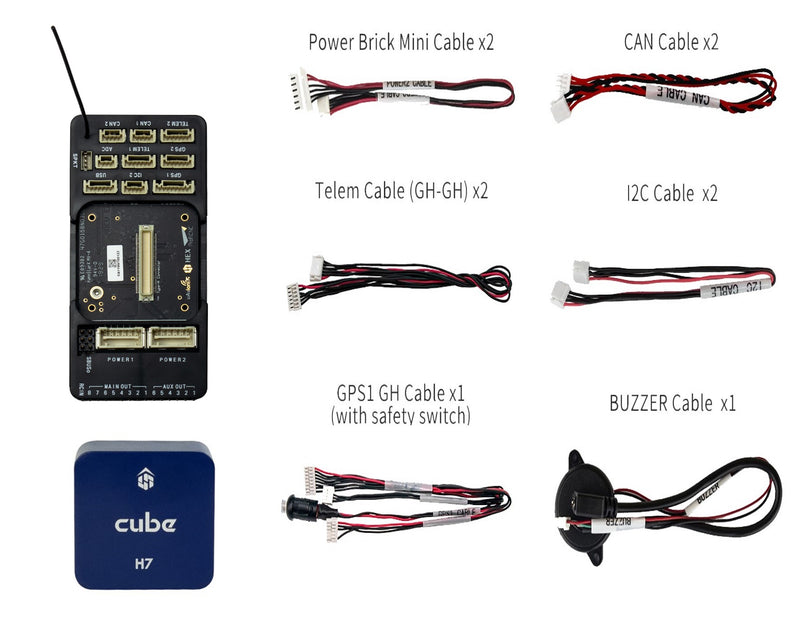 COMBO: Cube Blue H7 w/ ADS-B Carrier Board & Cube Standard Cable Set ...